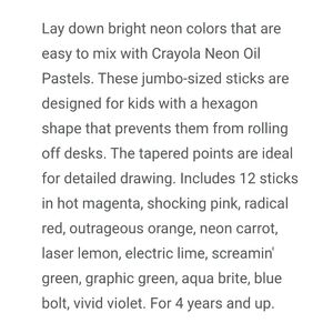Crayola | Art | Crayola Neon Oil Pastels | Poshmark
